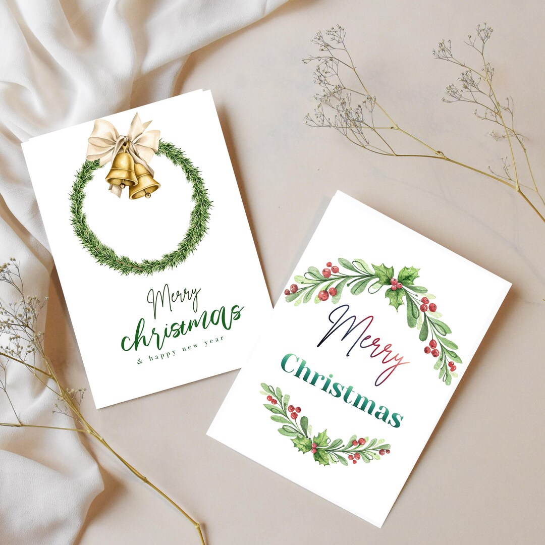 Christmas Bells Card Printable | Happy New Year Digital Greeting ...