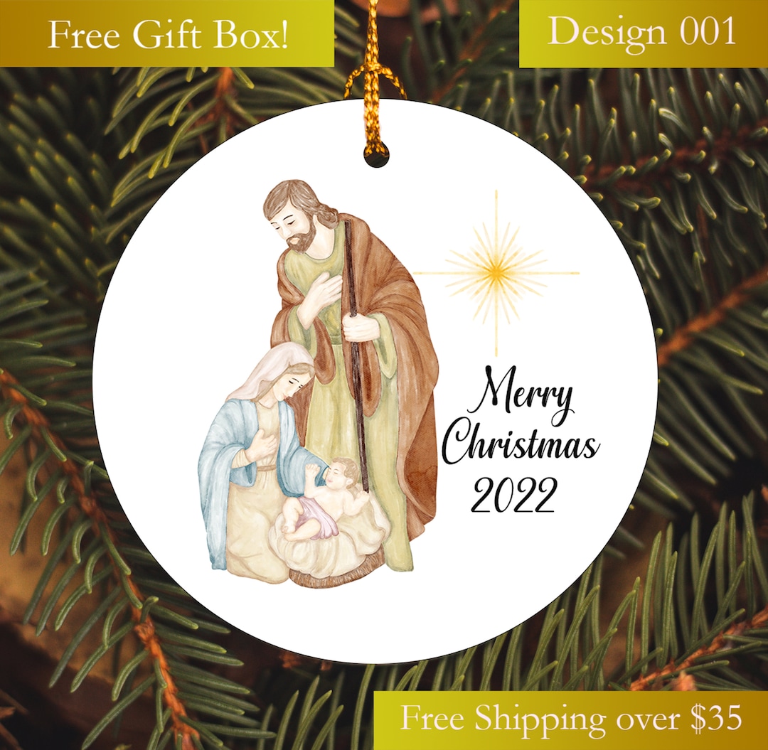 Virgin Mary and Joseph Baby Jesus Ornament,personalized Ornaments ...