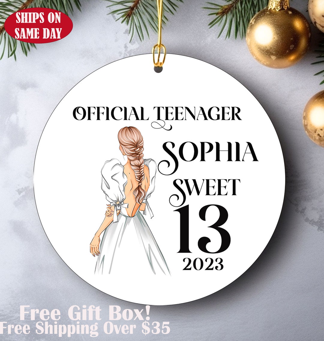 13 Official Teenager Birthday Gift-thirteen Year Keepsake- Custom Name Ornament-personalized ...