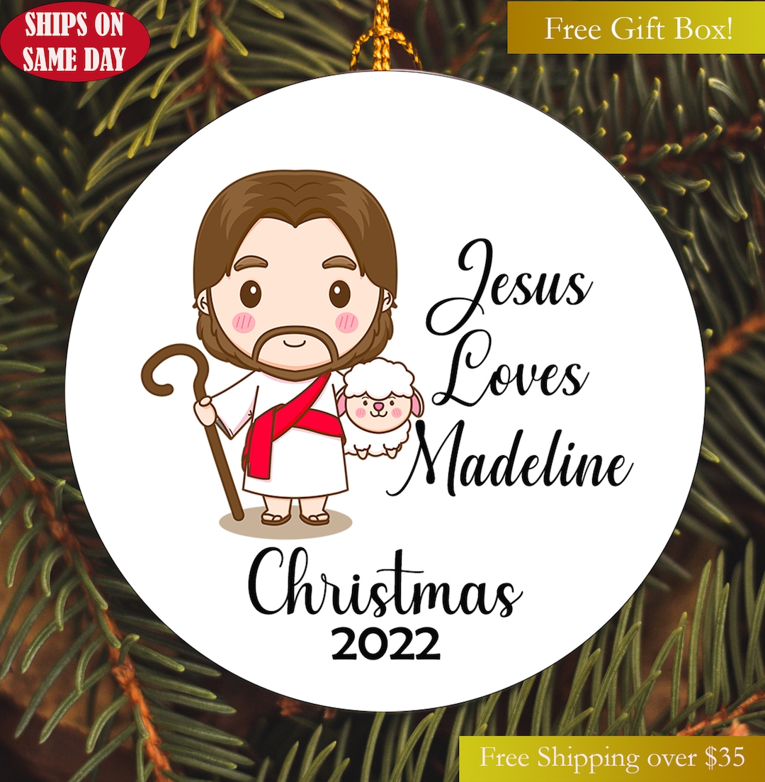 Jesus Loves Me Personalized Christian Ornaments-custom Christmas ...