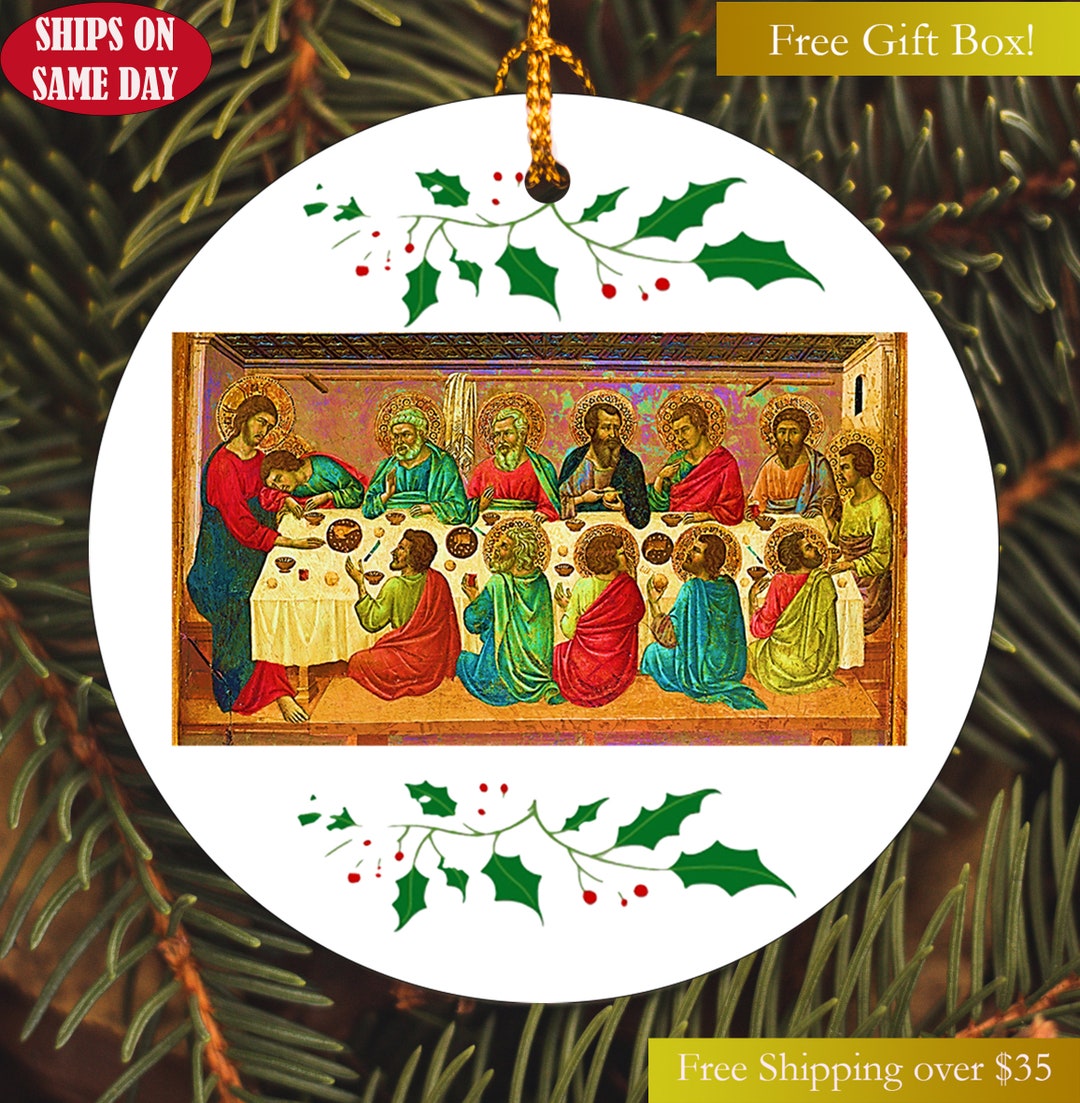 The Last Supper With Jesus and His Apostles Christianity Ornaments ...
