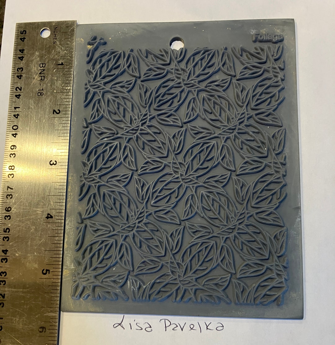 1 Deep Etched foliage Rubber Pattern for Polymer Clay, Printmaking ...
