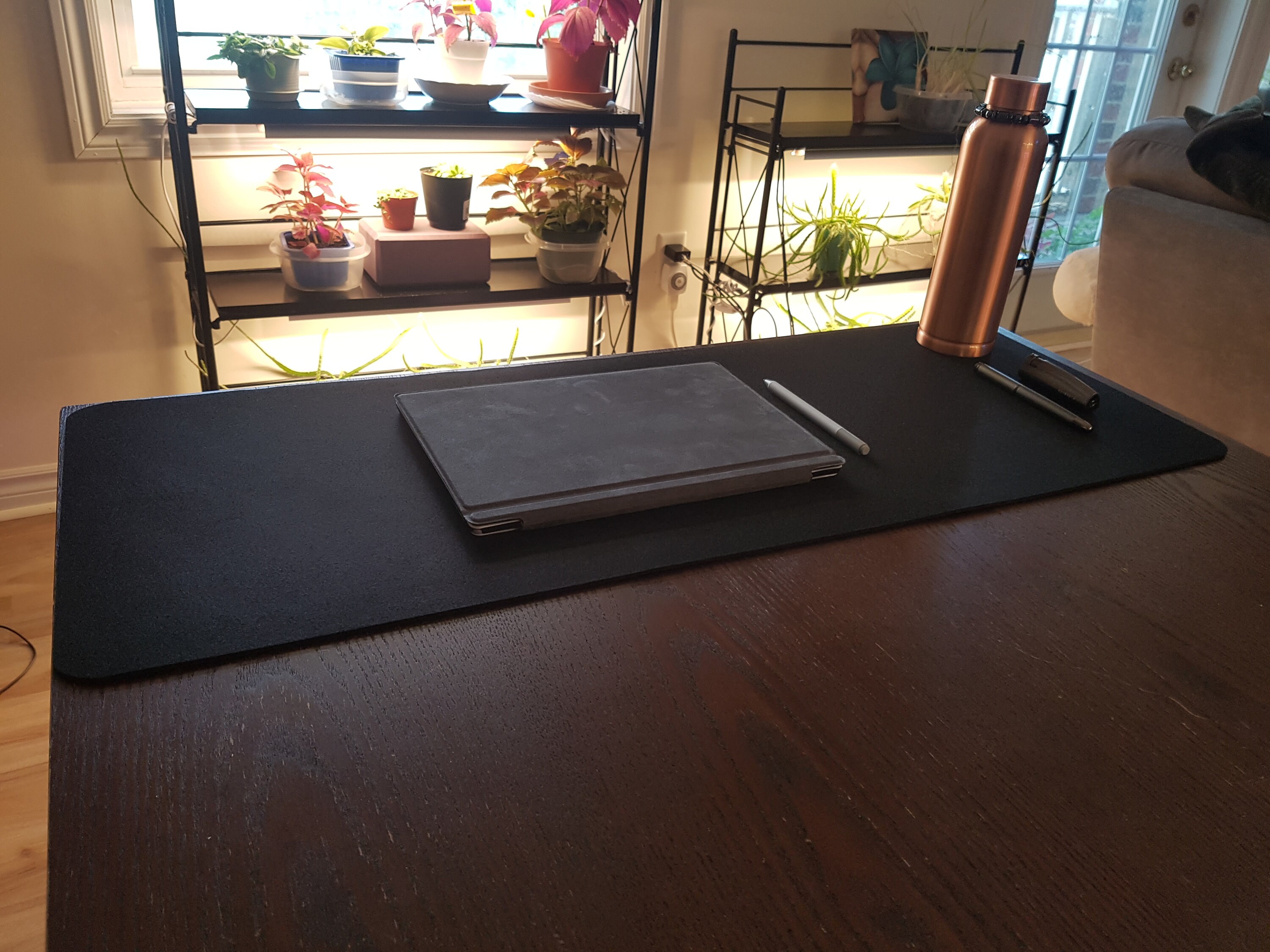 Extra Long Wool Felt Desk Mat Mousepad in Jet Black Hight - Etsy