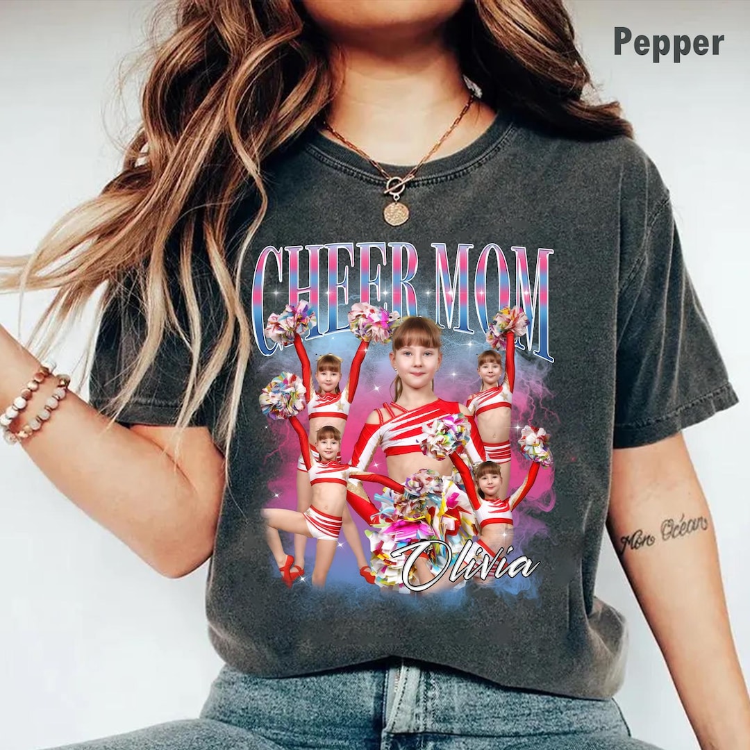 Personalized Cheer Mom Shirt, Custom Photo Cheer Mama Tshirt, Game Day ...