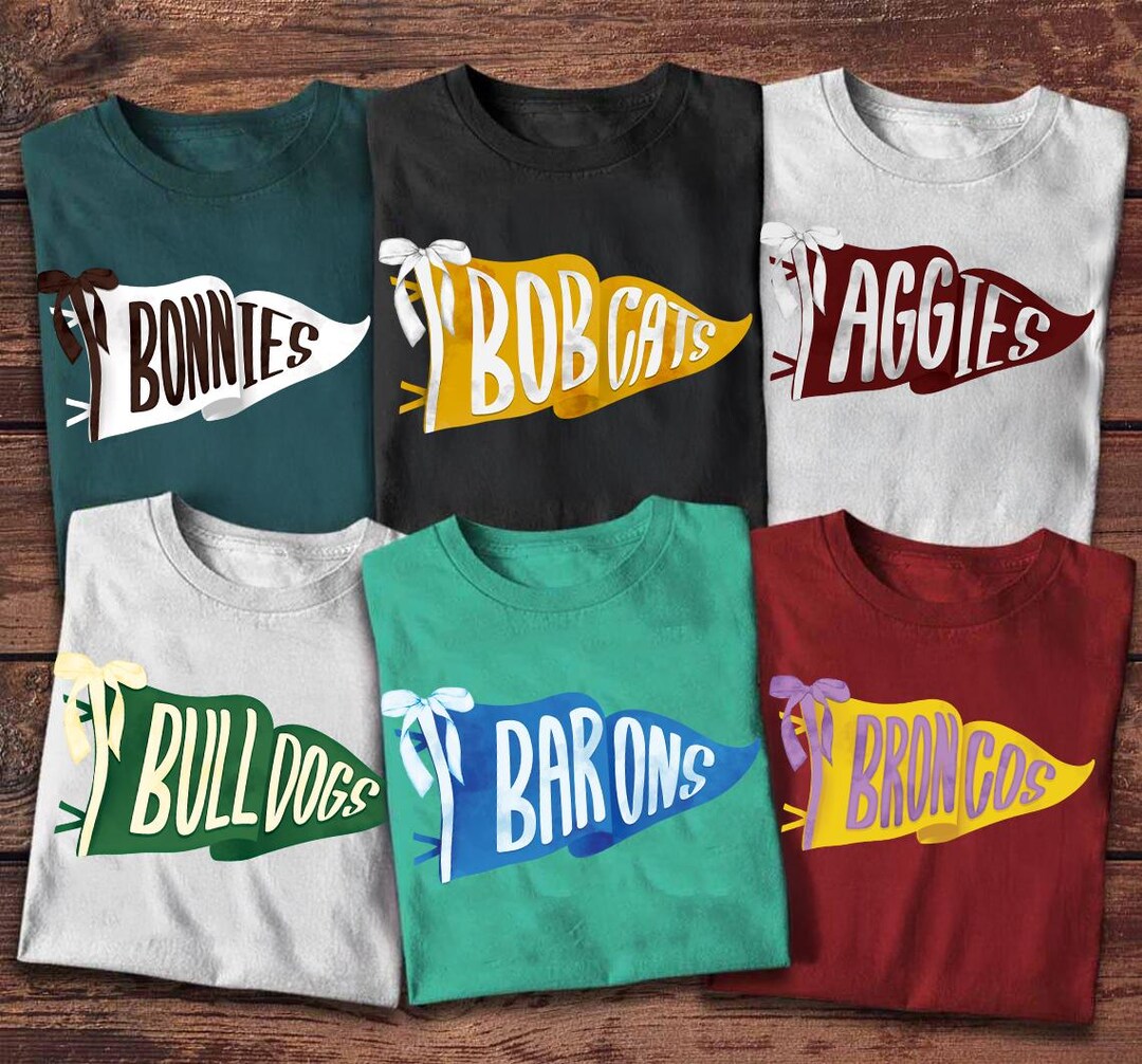 Custom School Spirit Pennants Flag Shirt, School Spirit Shirts, Cheer ...