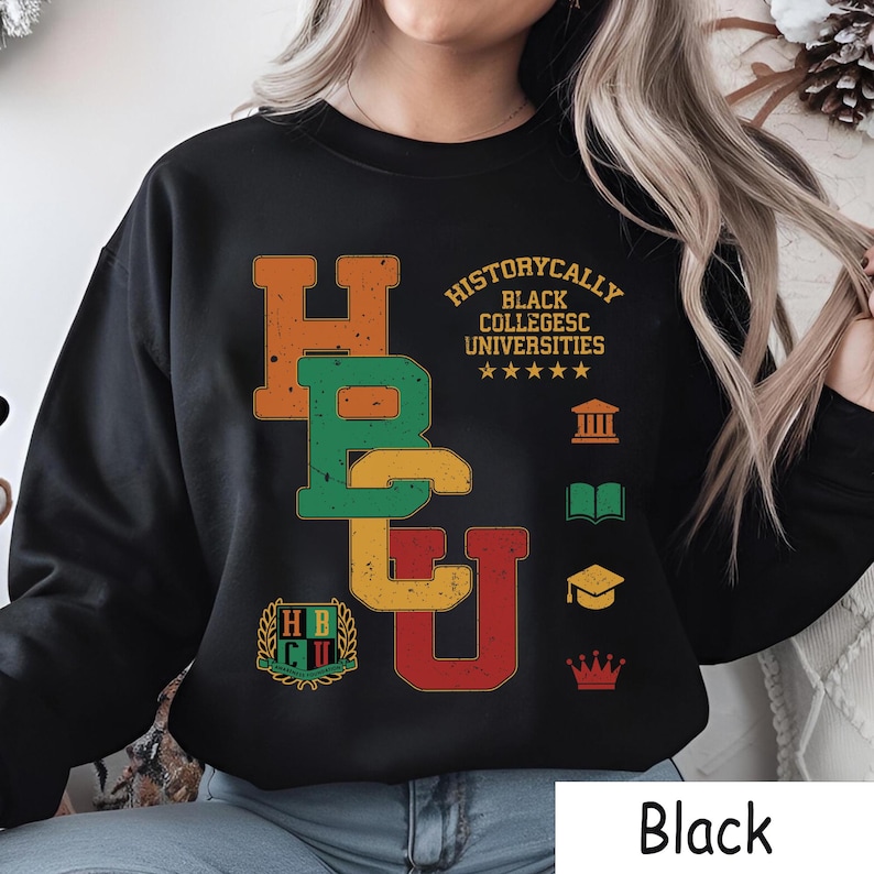 Hbcu Apparel T-shirt, African American College Student Sweater, Black ...