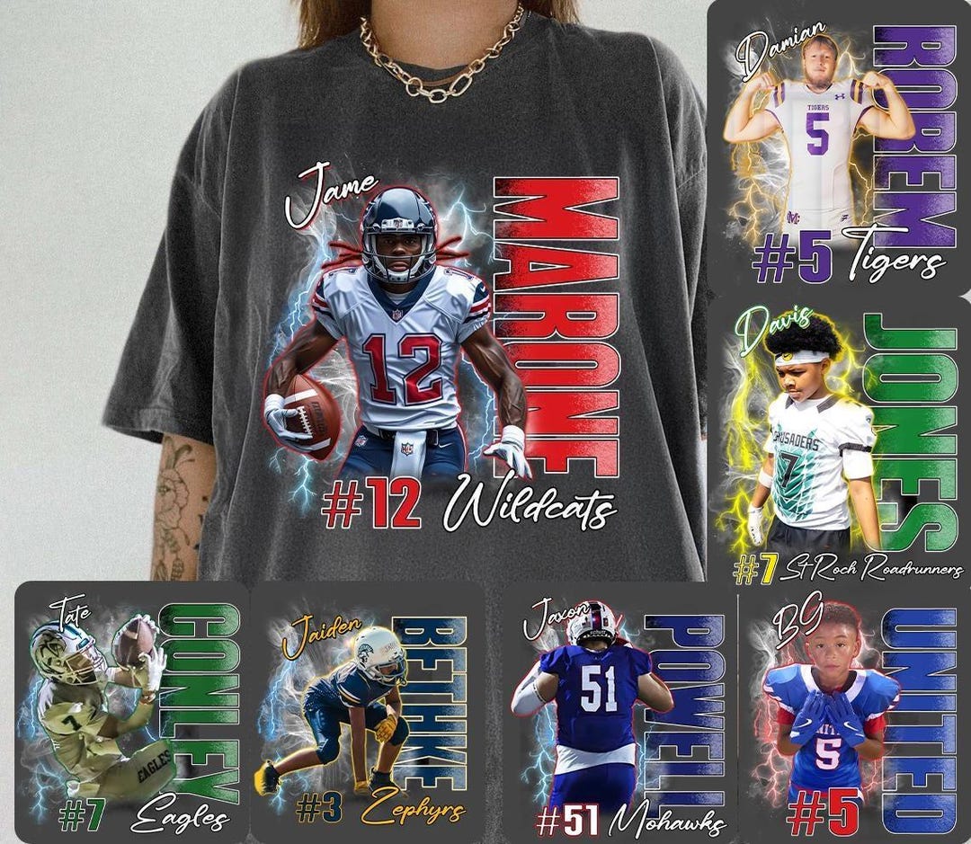 Football Mom Shirt With Picture and Number,football Player Shirt,senior ...