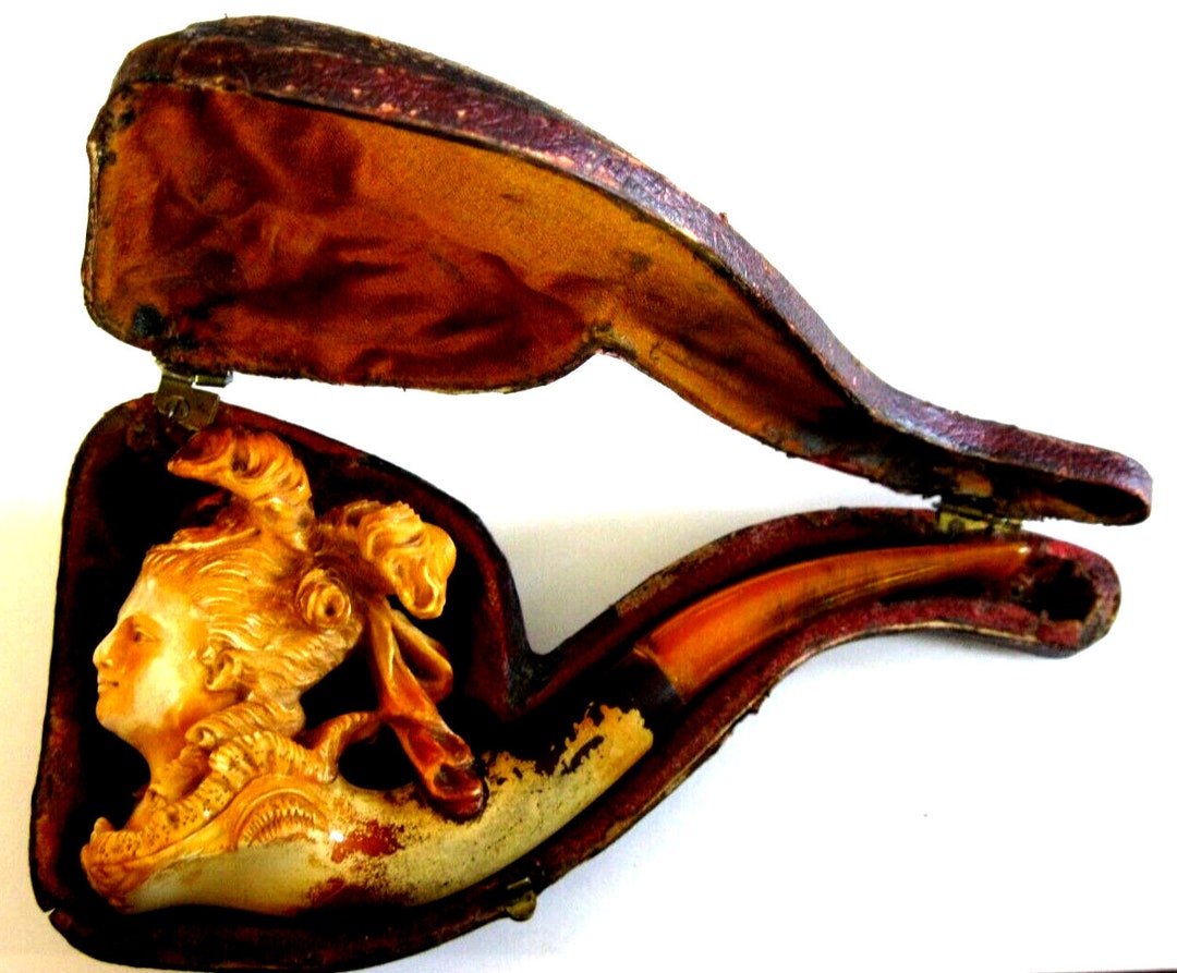Late 1800's Antique 6 Victorian Lady Meerschaum Pipe W/original Fitted ...