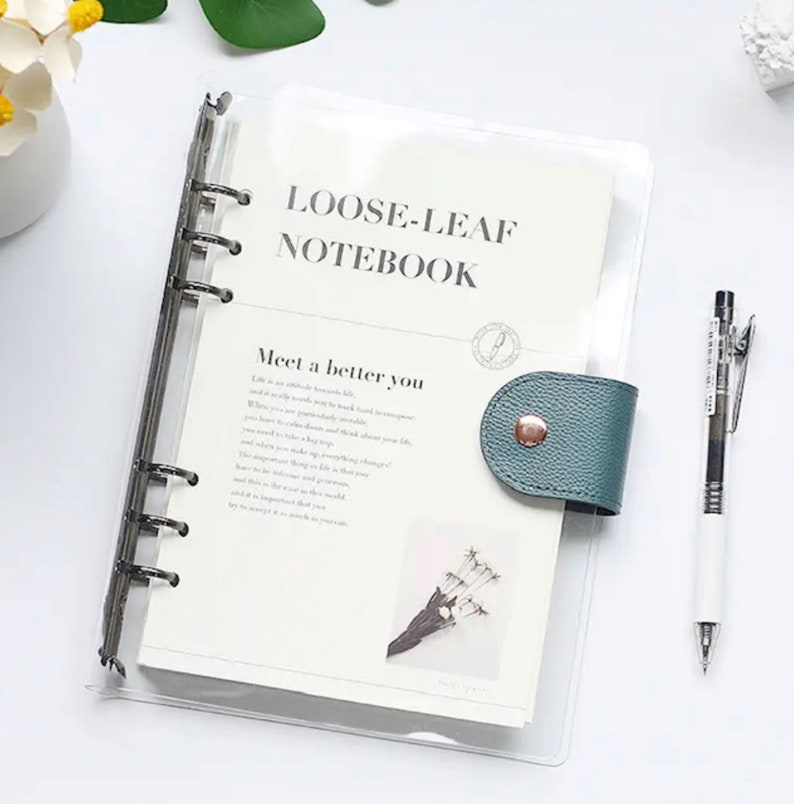 Clear PVC Refillable Planner: A5 A6 B5 Loose Leaf Notebook ...