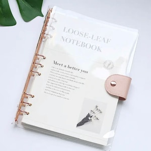 Clear PVC Refillable Planner: A5 A6 B5 Loose Leaf Notebook ...