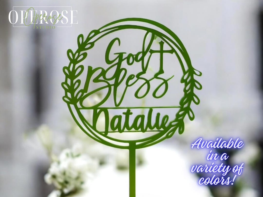 God Bless Personalized Cake Topper/ Custom Cake Topper/ Baptism ...