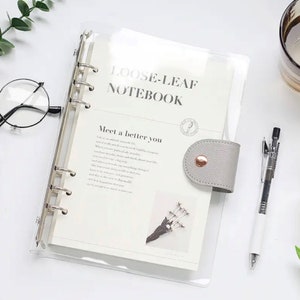 Clear PVC Refillable Planner: A5 A6 B5 Loose Leaf Notebook ...