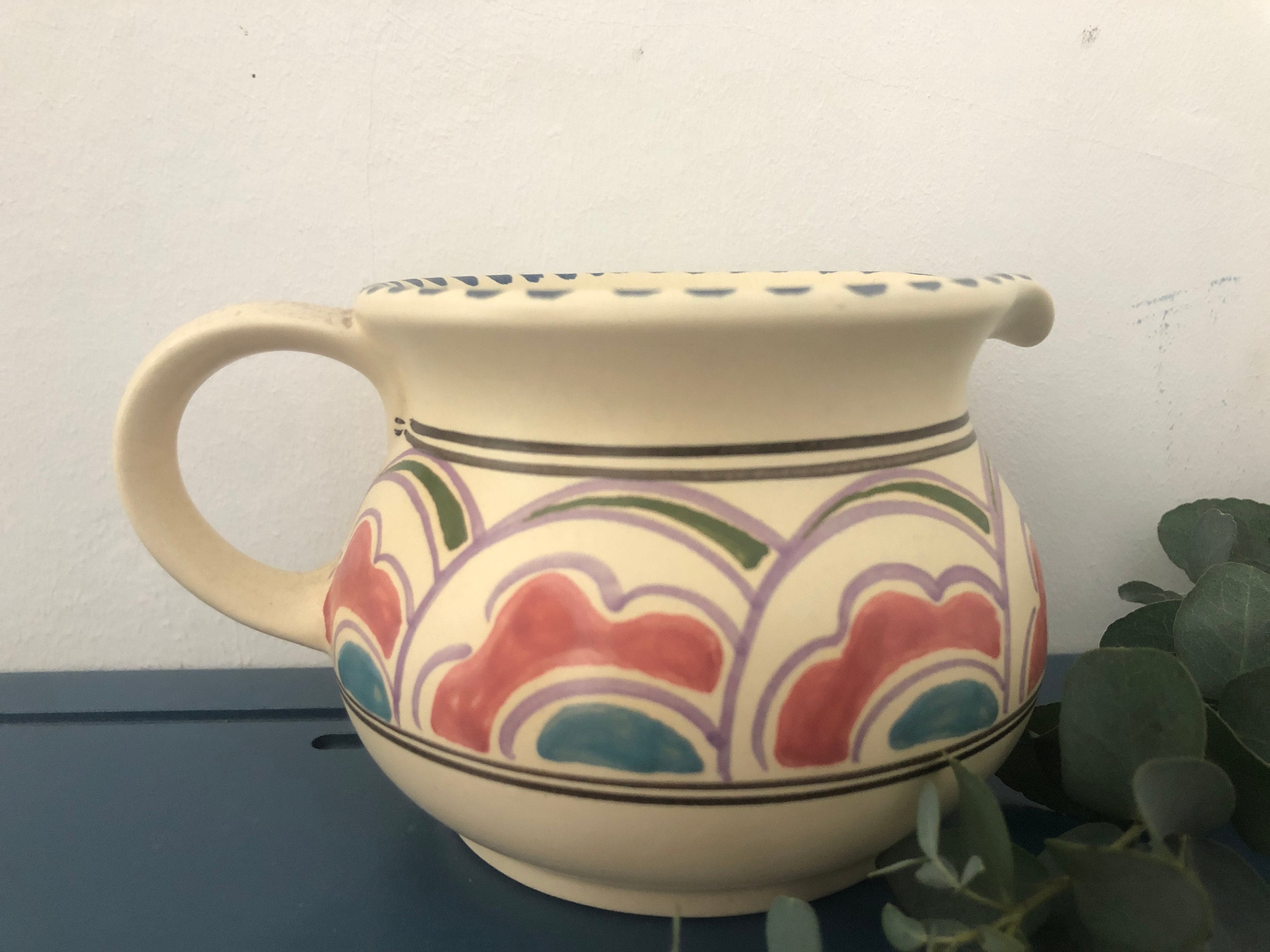 Charming Deco Honiton Pottery Creamer Milk Jug Sauce Jug Hand Painted ...