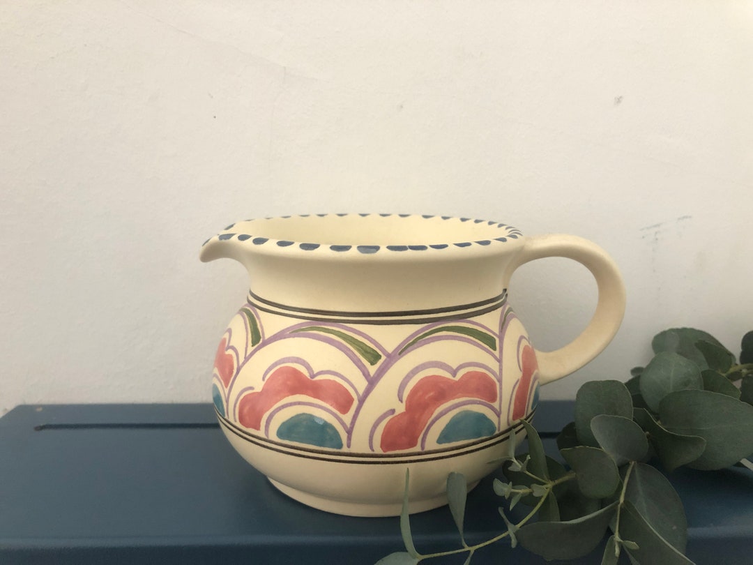 Charming Deco Honiton Pottery Creamer Milk Jug Sauce Jug Hand Painted ...