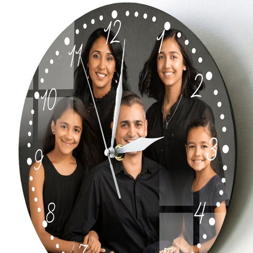 Wood Wall Clock Family Add Your Own Photo Custom Clock - Etsy