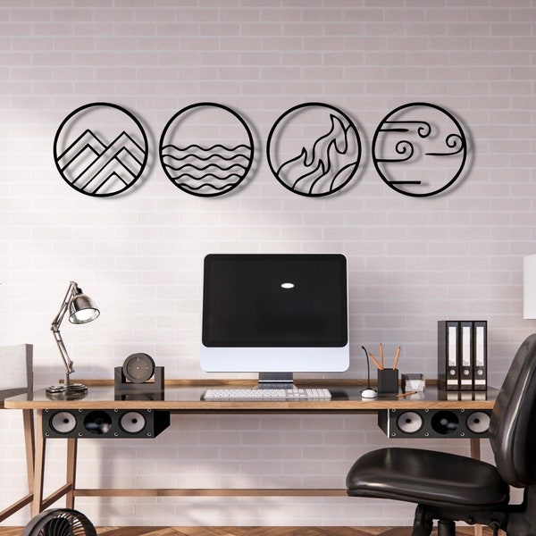 Four Elements Art Wood Wall Decor - Etsy