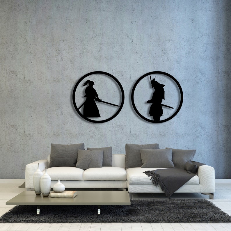 Samurai Wood Wall Art Wall Decor Samuarai Wall Sign Wood - Etsy