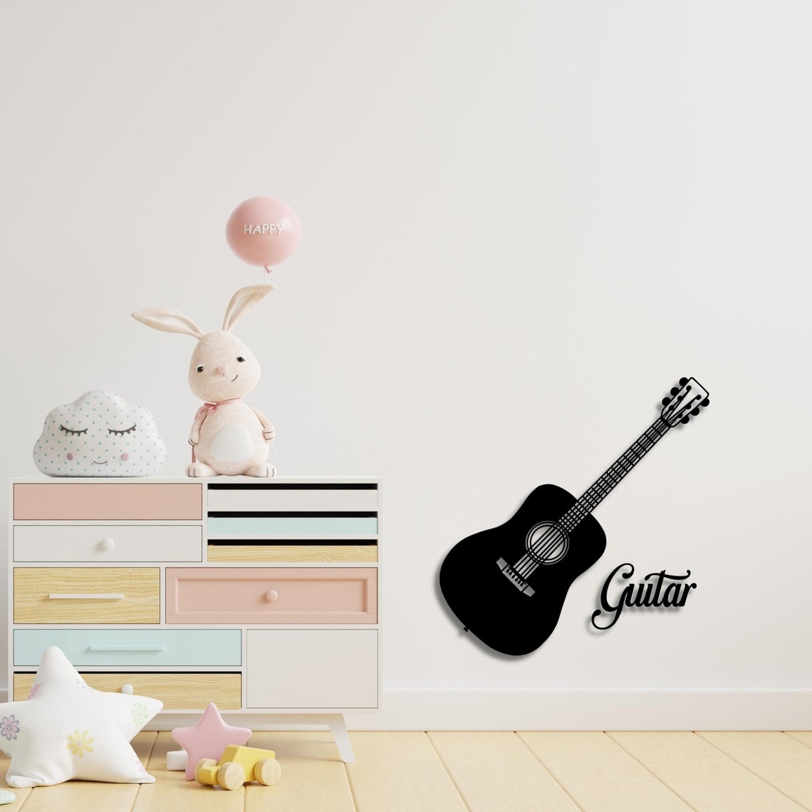 Guitar Wood Wall Art Acoustic Guitar Wall Hanging Decal Wall - Etsy