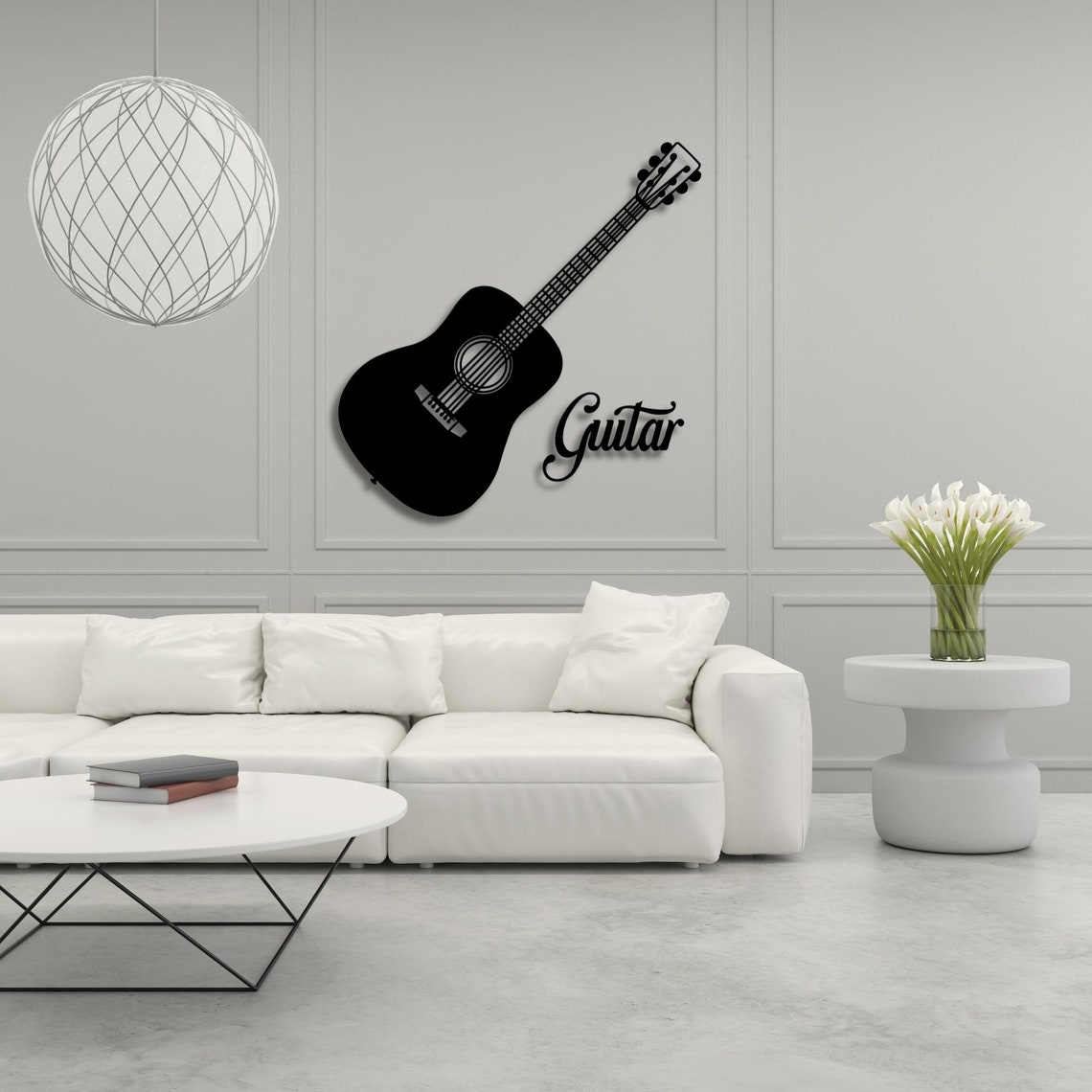 Guitar Wood Wall Art Acoustic Guitar Wall Hanging Decal Wall - Etsy