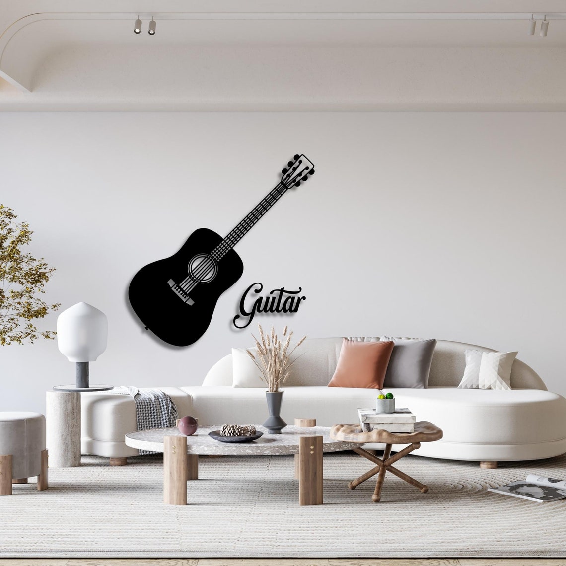 Guitar Wood Wall Art Acoustic Guitar Wall Hanging Decal Wall - Etsy