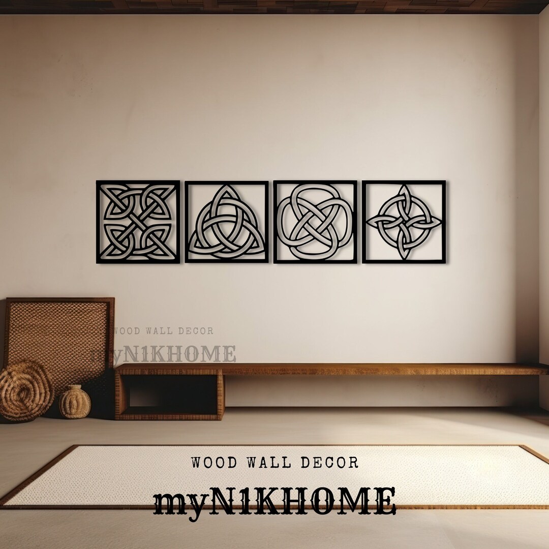 Celtic Rope Knot Wood Wall Art, Irish Wall Decor, Triquetra,trinity, 4 ...