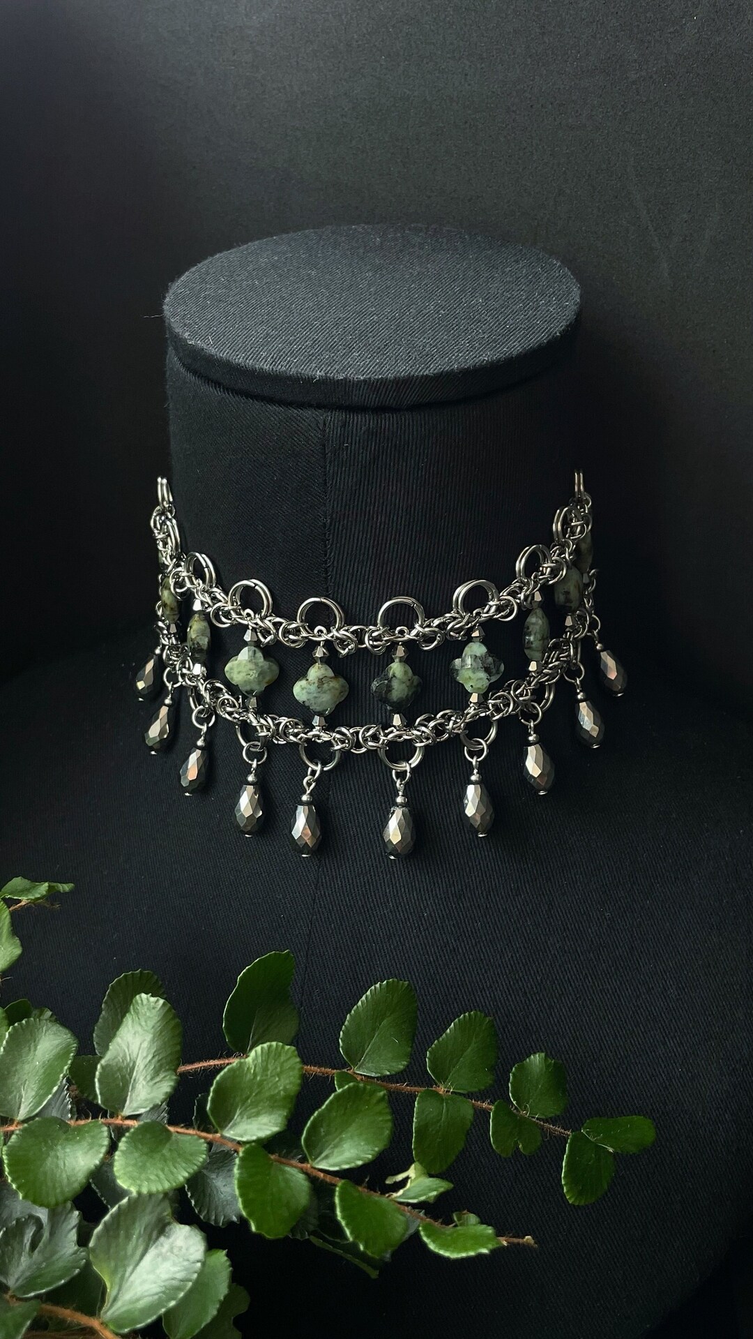 Wide Statement Chainmaille Choker Necklace Summer Festival Jewelry ...