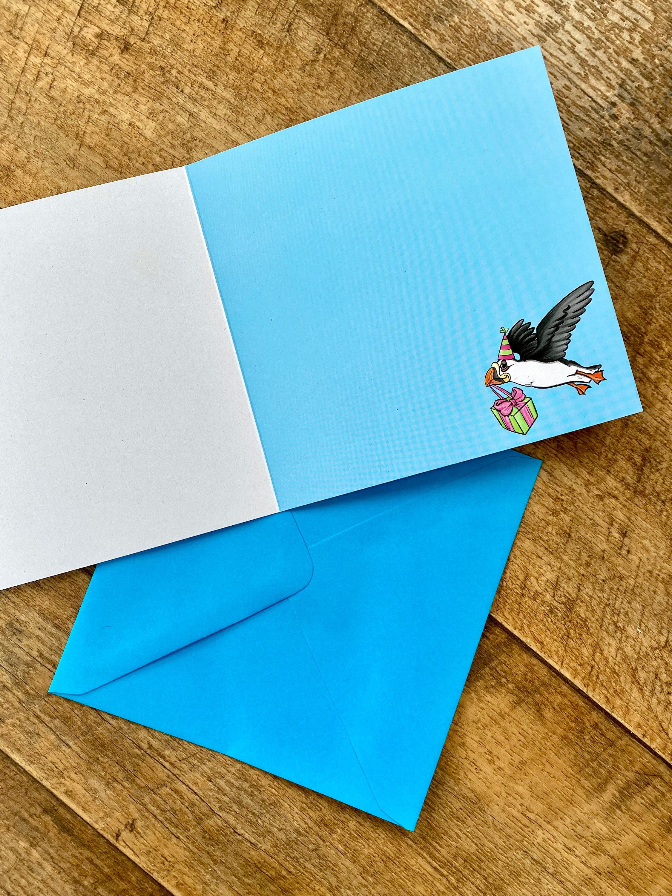 Puffin Birthday Card With Happy Birthday in English and Scottish Gaelic ...