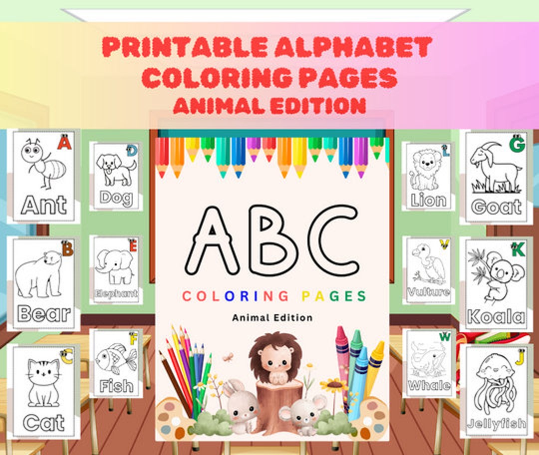 Printable 26 Alphabet Coloring Pages, Coloring Book, Toddler Busybook ...
