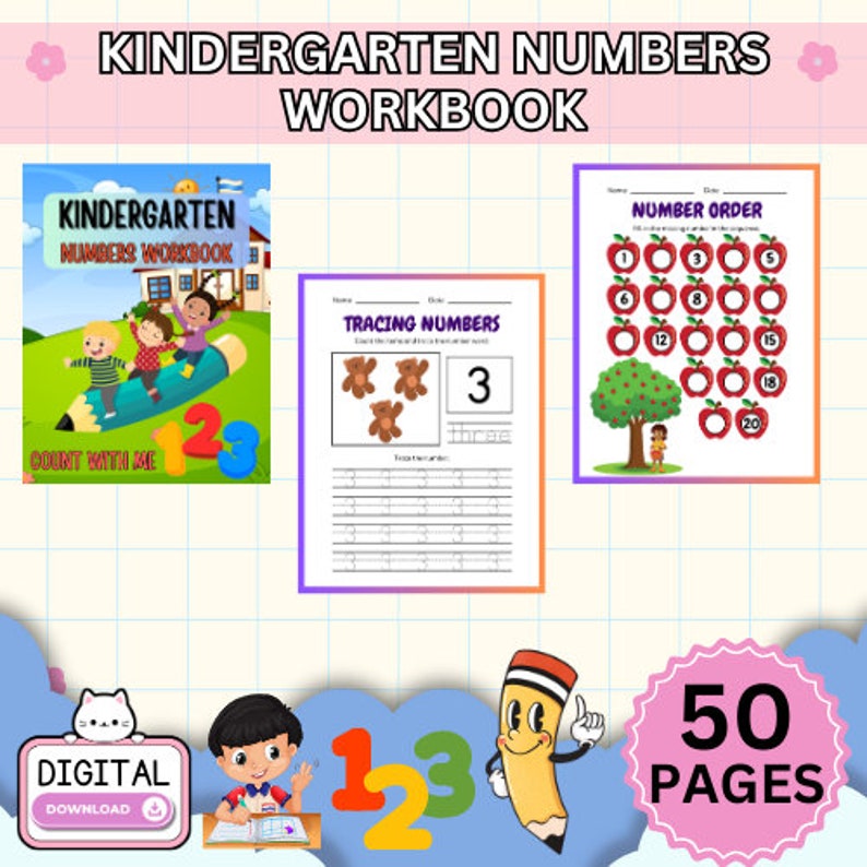 Kindergarten, Preschool Math Numbers Worksheets, Count Numbers ...