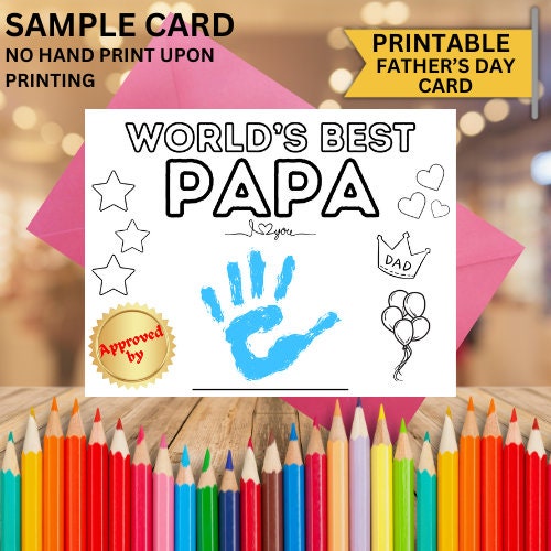 PRINTABLE Father's Day Coloring Card Coloring Card Father's Day Gift ...