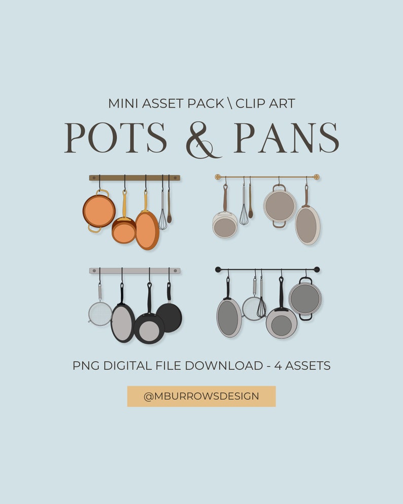 Pots & Pans Clip Art Interior Design Architecture Vectors Illustration ...