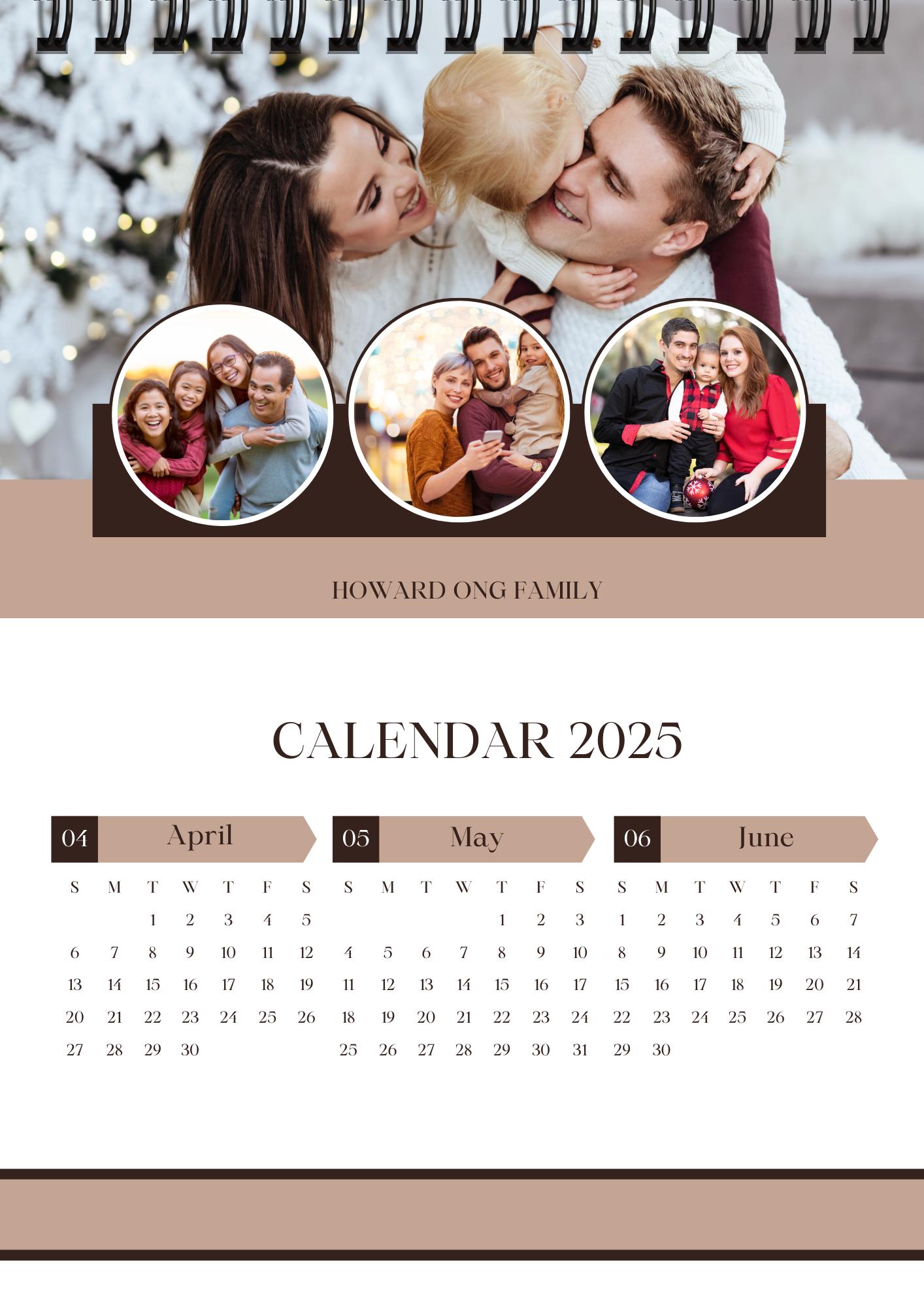 2025 Calendar PDF and PSD Files High Quality Family Template - Etsy