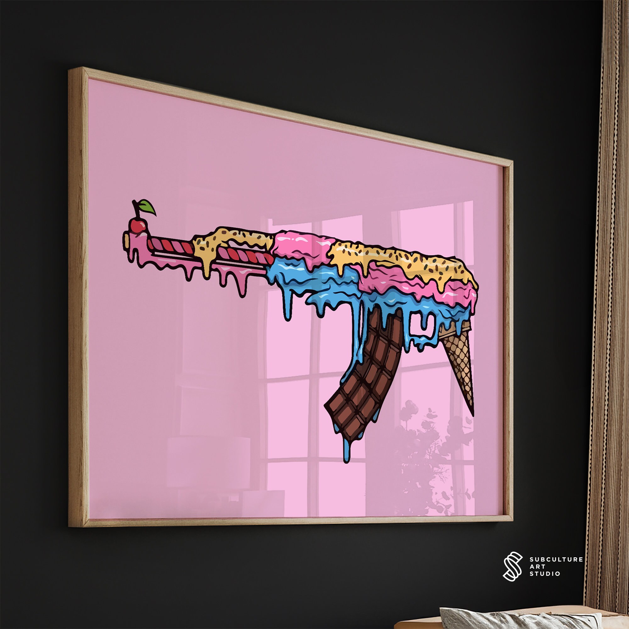 Gun Candy Ice Cream Illustration Hypebeast Apartment - Etsy