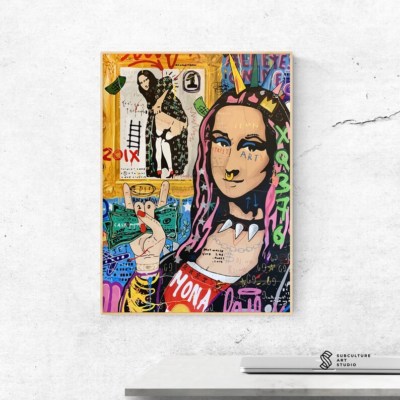 Mona Lisa Pop Art Print Illustration Mona Lisa Print Pop Art - Etsy