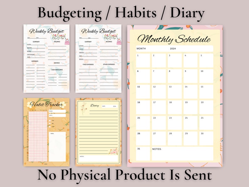 Aesthetic Floral Themed 2024 Printable Planner. A4US Letter7 - Etsy