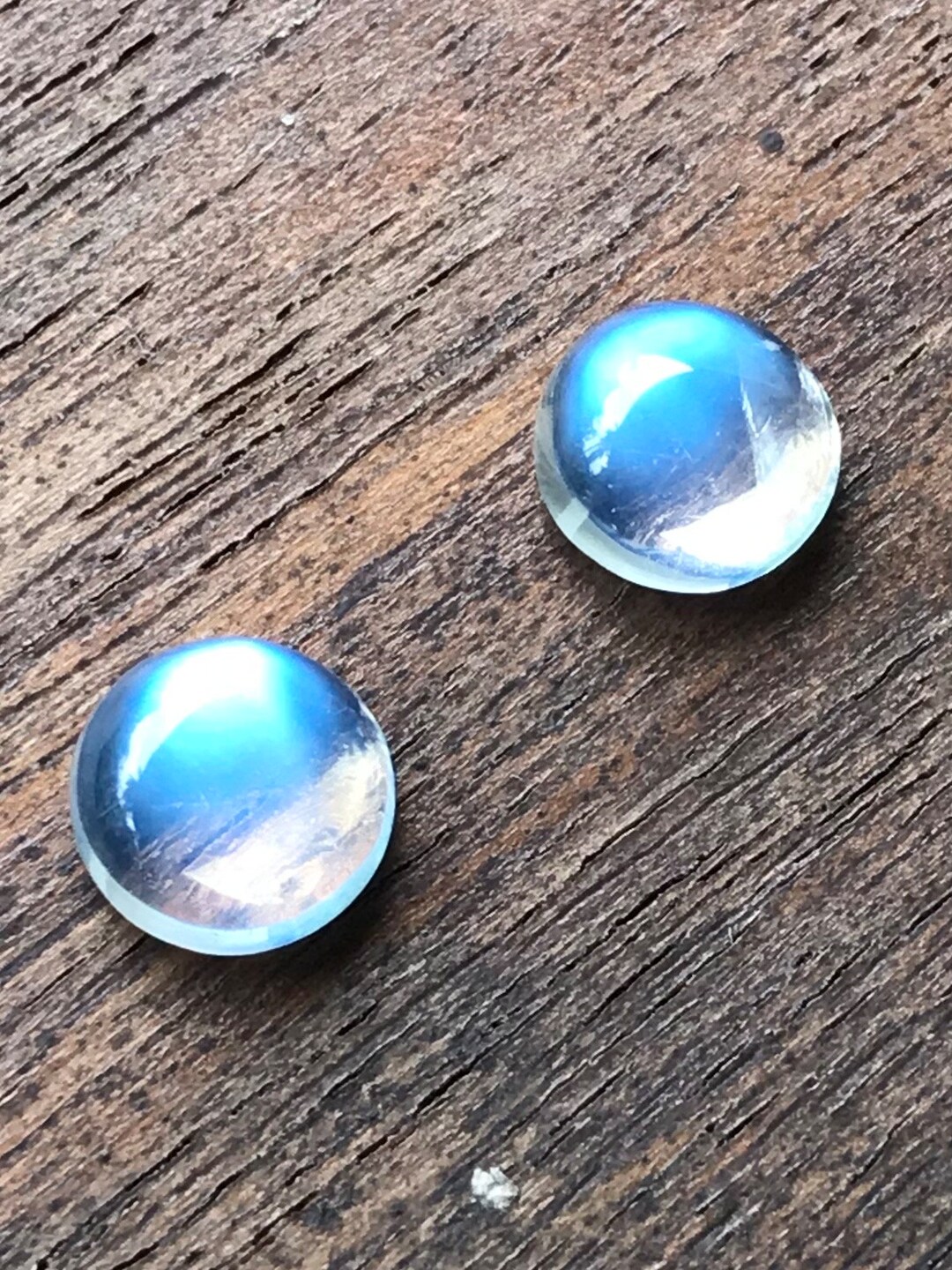 Rare Royal Blue Moonstone Round Pair - Etsy