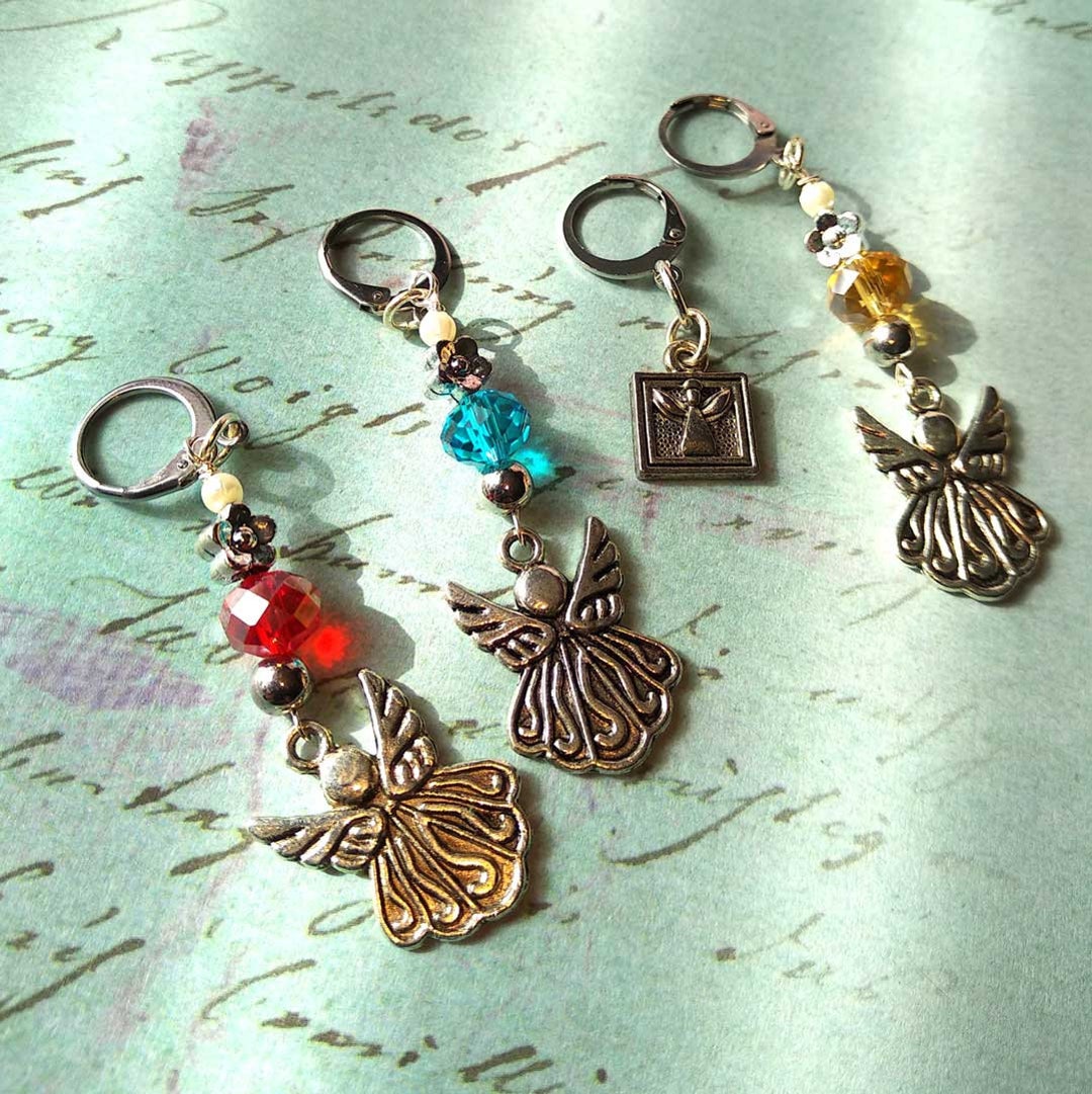 Cute Beaded Angel Stitch Markers Set of 4 Lever Back - Etsy