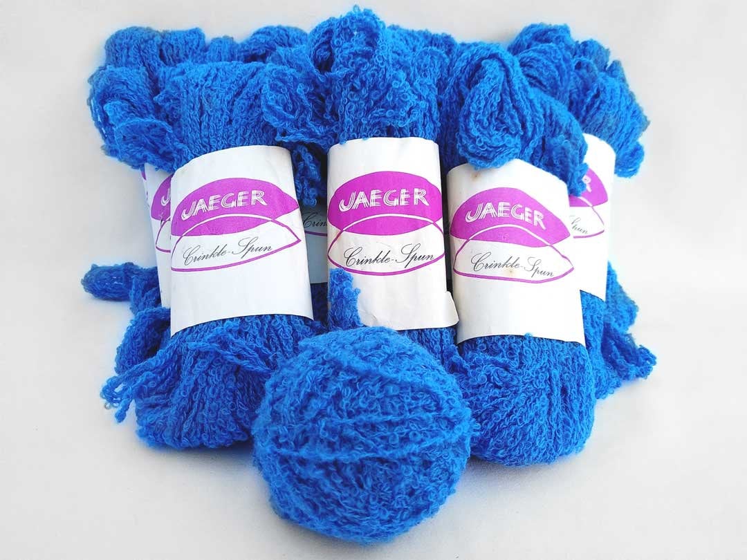 JAEGER YARN "crinkle Spun" French Blue -1940/50s 1 Oz (28 Gram) Texture ...