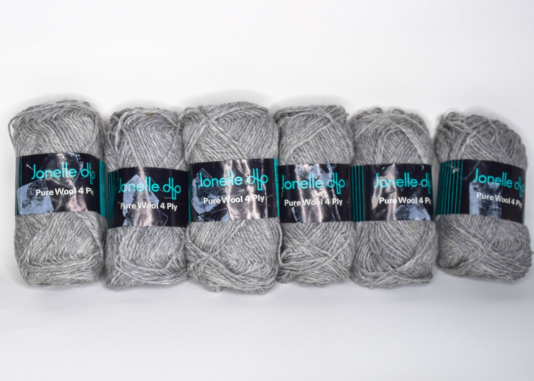 JONELLE (john Lewis) 4 Ply Fingering Yarn 6 X 25g Skeins Grey Marl 100% ...