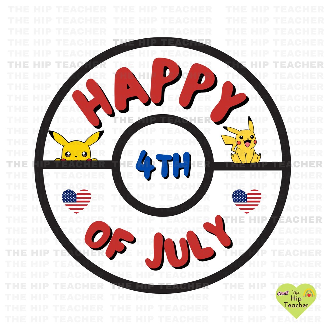 4th of July PNG, Pokemon PNG, Pikachu 4th of July, Patriotic Shirt ...