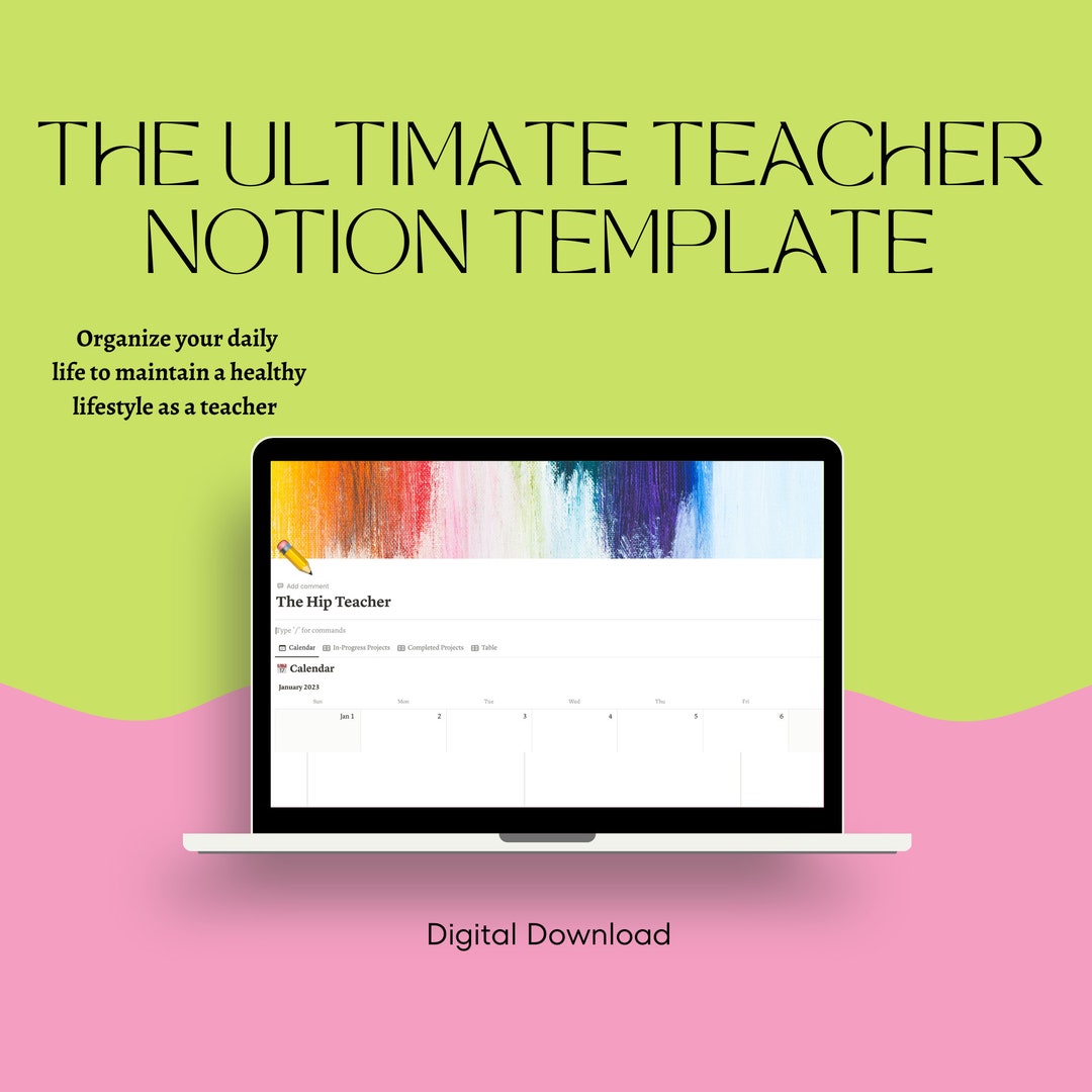 The Ultimate Teacher Notion Template Planner, Daily Planner, Organizer ...