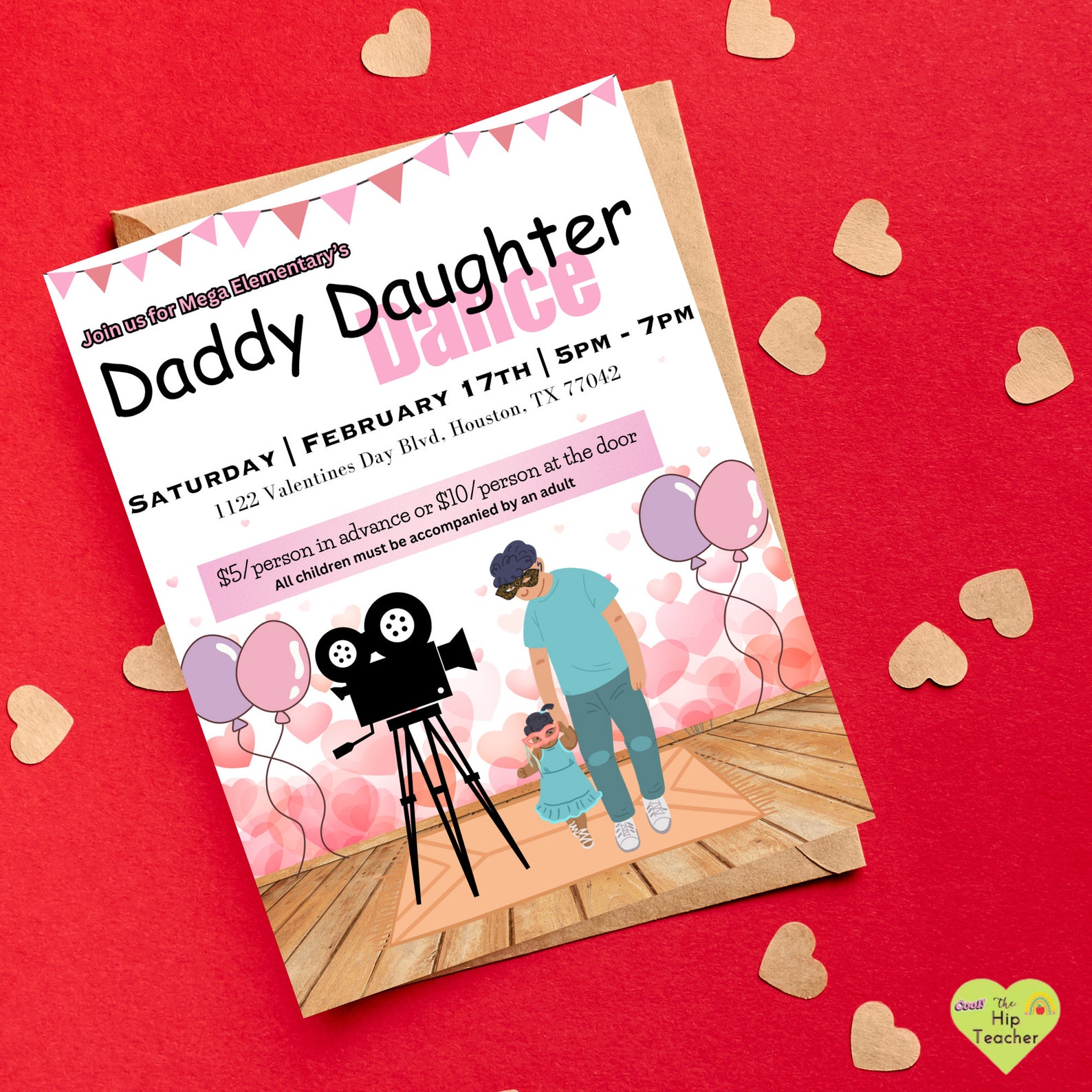 Editable Daddy Daughter Dance Flyer, Valentine's School Dance ...