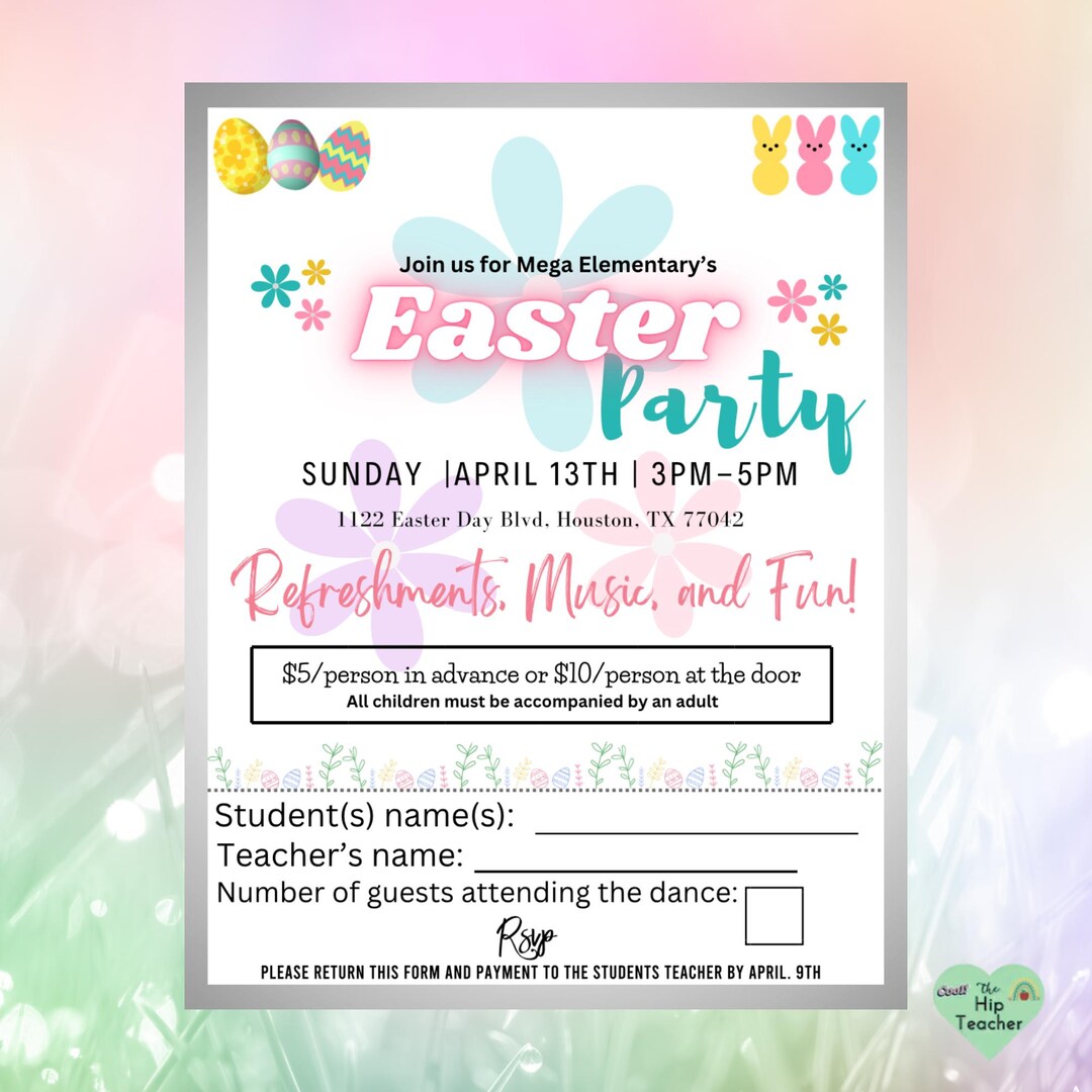 Editable Easter Party Flyer | Egg Hunt Invitation (digital Download) - Etsy