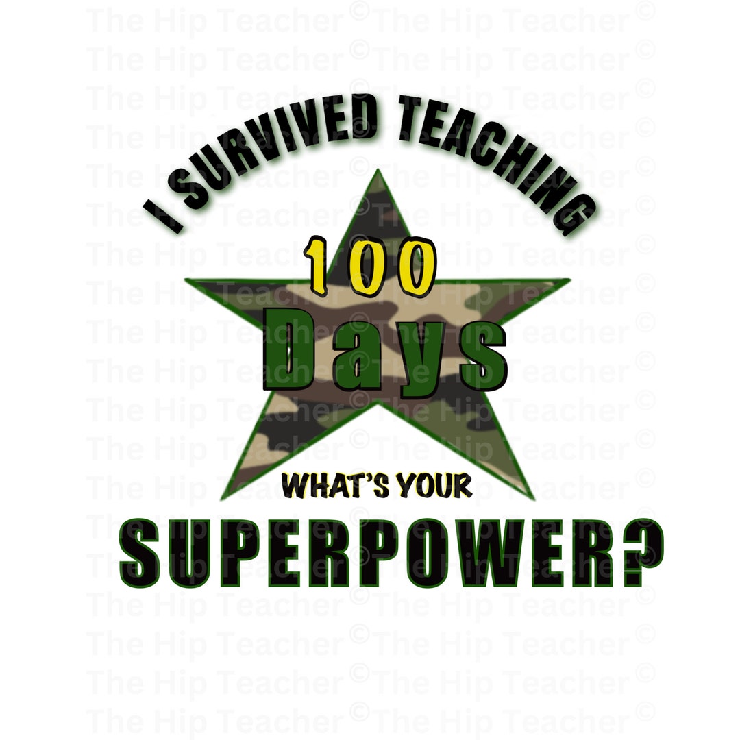I Survived Teaching 100 Days Design, Teacher PNG (digital Download) - Etsy