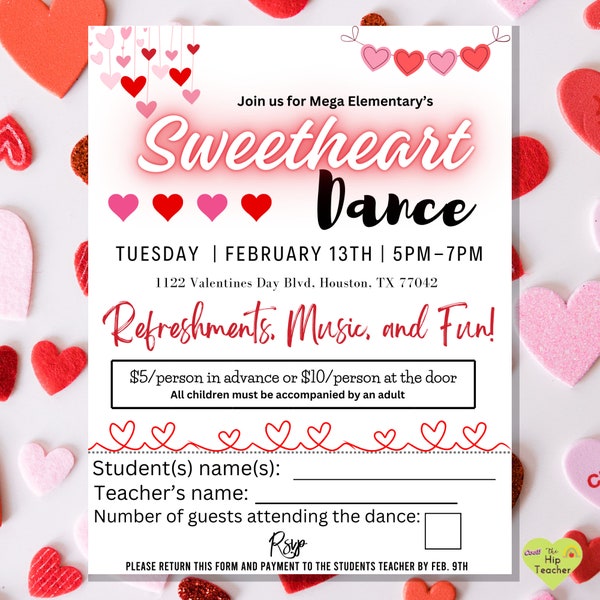 School Daughter Dance Invitation - Etsy