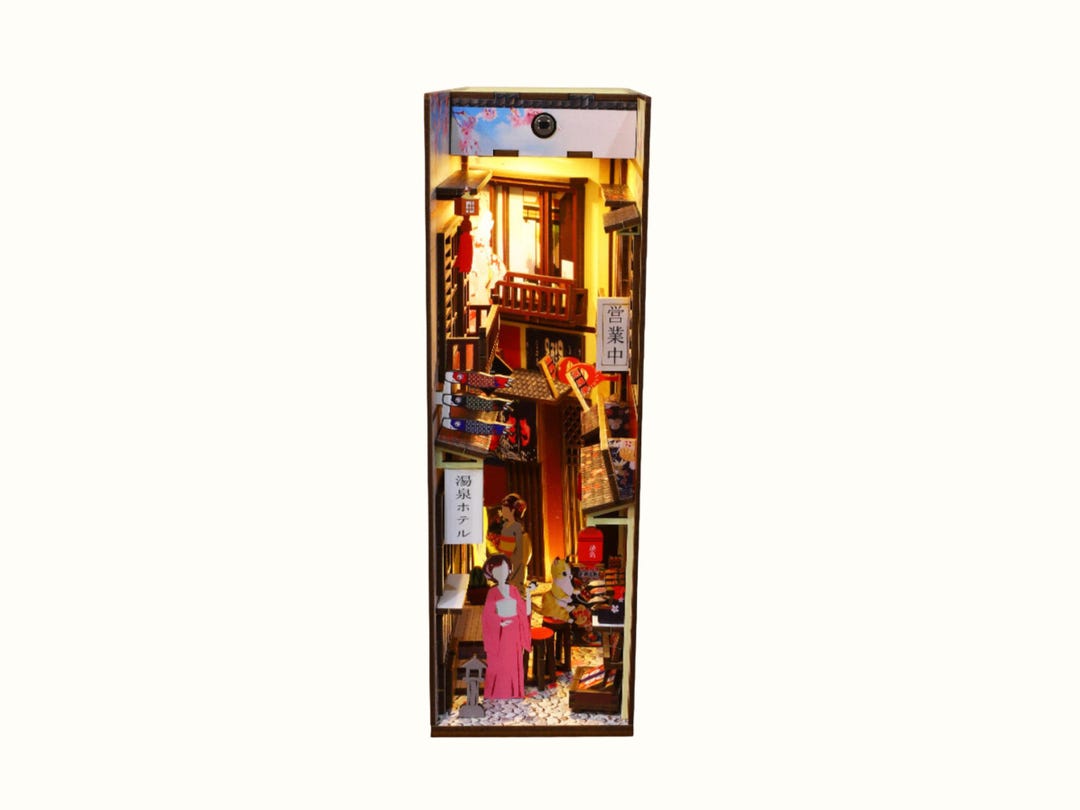 DIY Cherry Blossom Book Nook Kit: Vintage Japanese Onsen Town Miniature ...