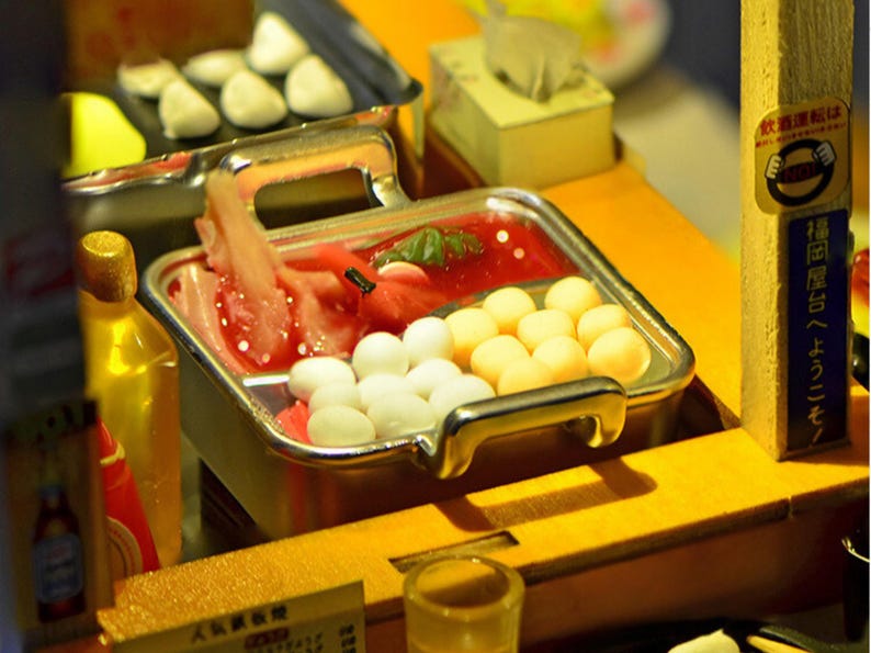 DIY Japanese Yatai Teppanyaki Miniature Kit: Craft Dollhouse Gift ...