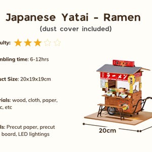 DIY Japanese Ramen Yatai Miniature Kit: Authentic Wooden Craft Model ...