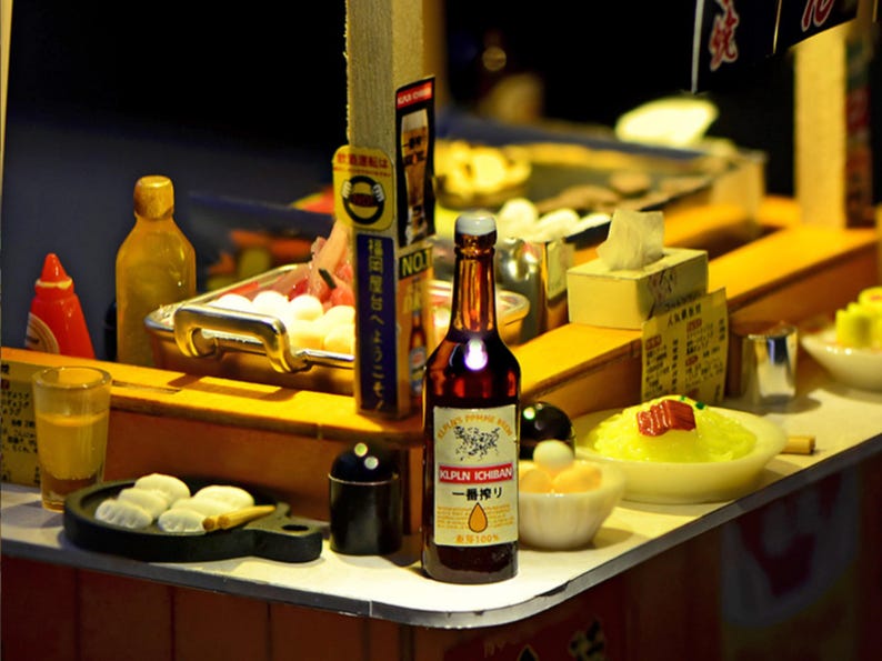 DIY Japanese Yatai Teppanyaki Miniature Kit: Craft Dollhouse Gift ...