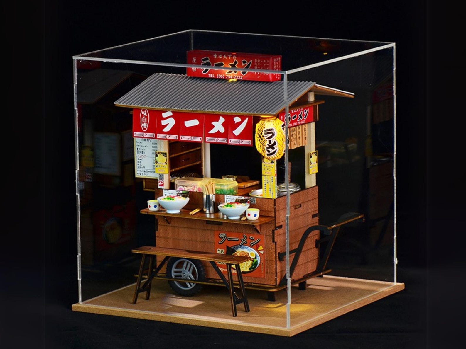 DIY Japanese Yatai Ramen Miniature Kit - Authentic Wooden Craft Model ...